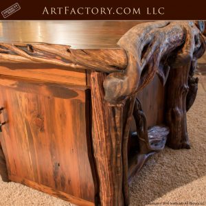 Custom Log Style Executive Desk: Fine Art Wild Wood Desk
