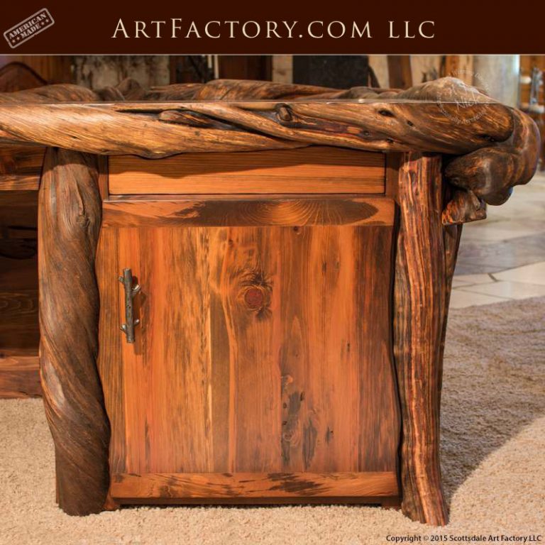 Custom Log Style Executive Desk: Fine Art Wild Wood Desk