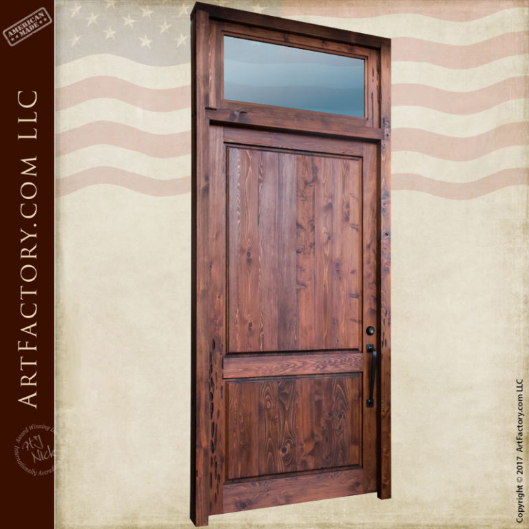 Custom Solid Wood Front Door: Pre-Hung With Transom Window