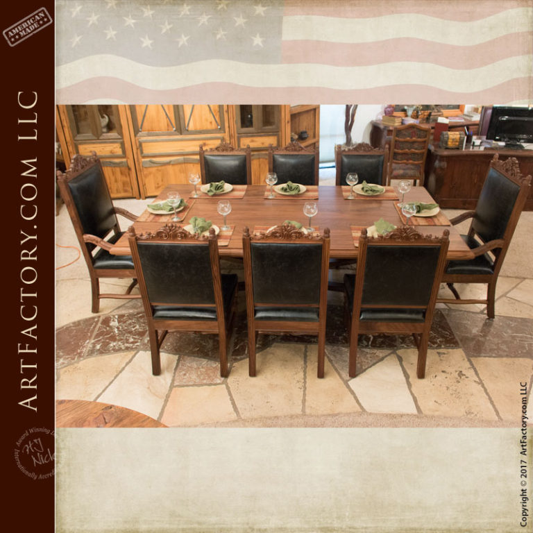 Hand Carved Dining Table: Fine Art Solid Wood Dining Furniture