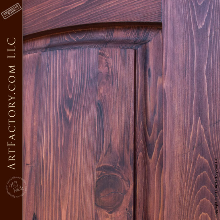 Custom Two Panel Wood Door: With Customizable Hand Forged Hardware