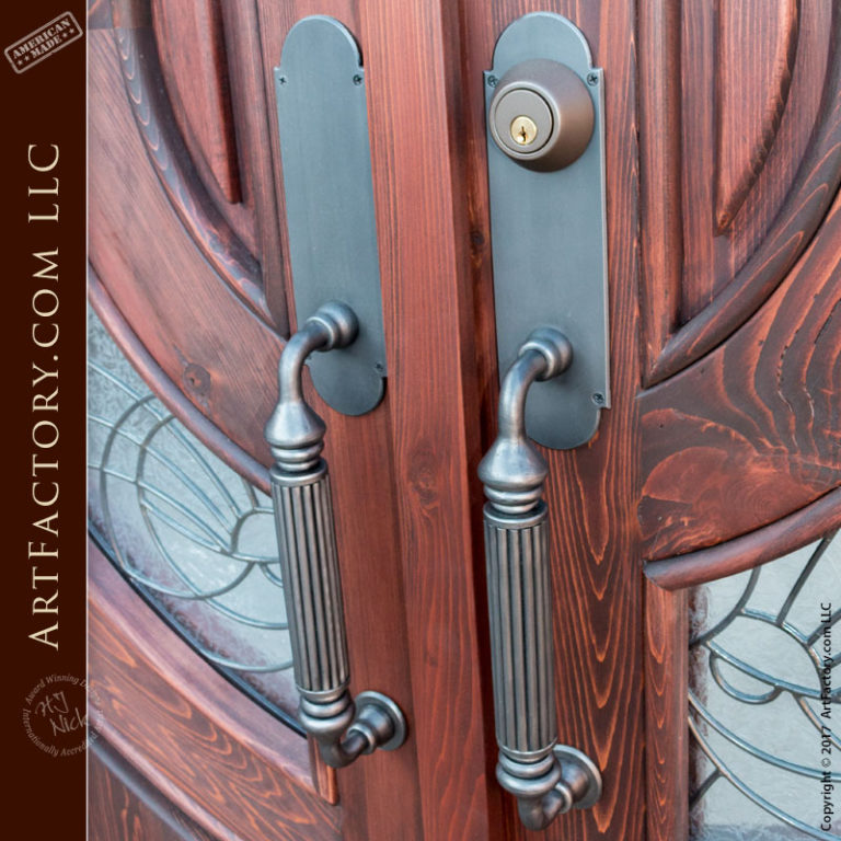 Elegant Fluted Door Pulls: Custom Fine Art Door Hardware