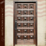 Pyramid Panel Door: Handcrafted Solid Wood Entrance With Speakeasy