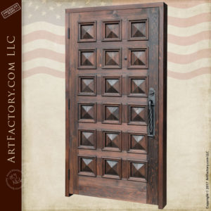 Pyramid Panel Door: Handcrafted Solid Wood Entrance With Speakeasy