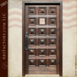 Pyramid Panel Door: Handcrafted Solid Wood Entrance With Speakeasy