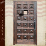 Pyramid Panel Door: Handcrafted Solid Wood Entrance With Speakeasy