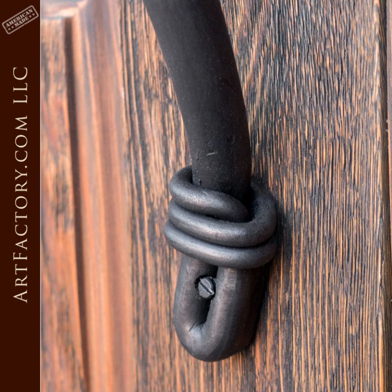 Custom Twist Door Pull: Solid Hand Forged Wrought Iron