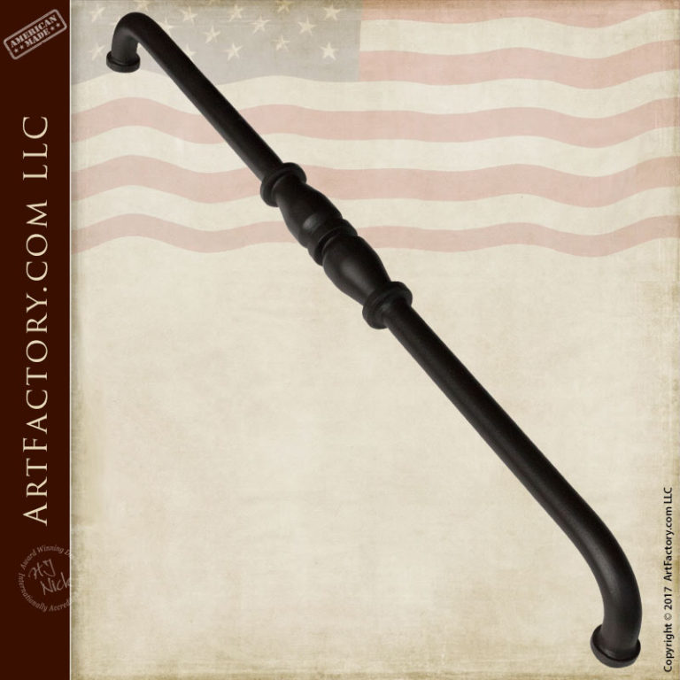 Custom French Style Door Pulls: Hand Forged Iron Fine Art Handles