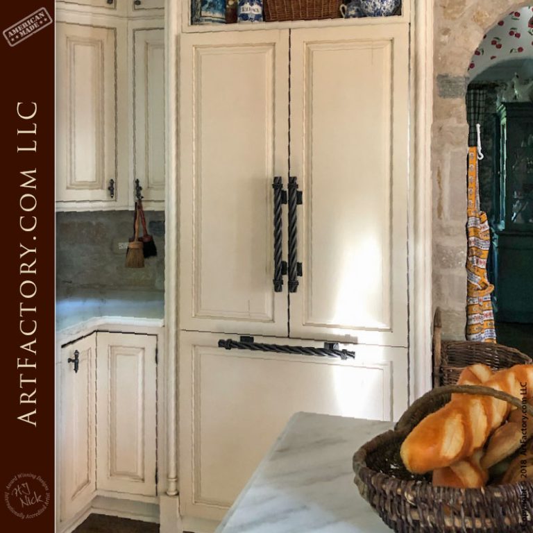 Long Twist Door Pull: Custom Hand Forged Door Hardware