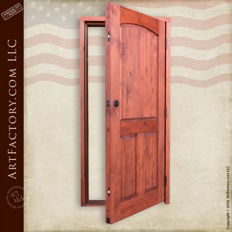 Hand Carved Forest Scene Door: Solid Wood With Wilderness Theme