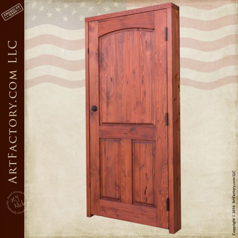 Hand Carved Forest Scene Door: Solid Wood With Wilderness Theme