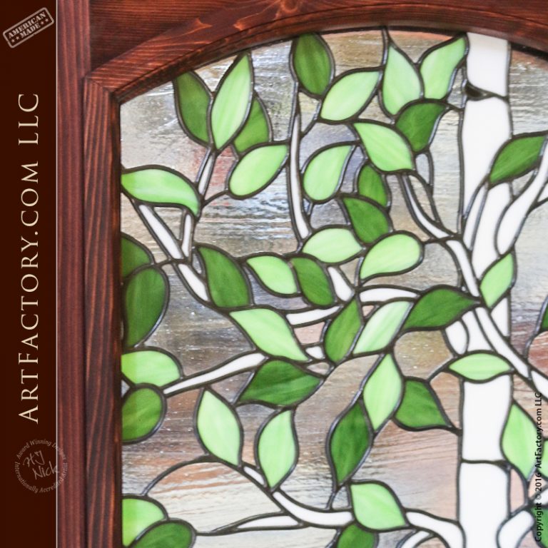 Stained Glass Dutch Door: Custom Aspen Tree Fine Art Window