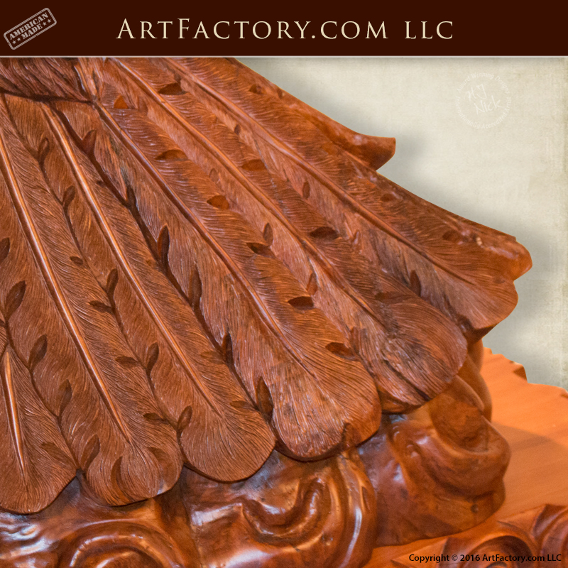 American Eagle Console Table: Master Hand Carved Floating Top Table