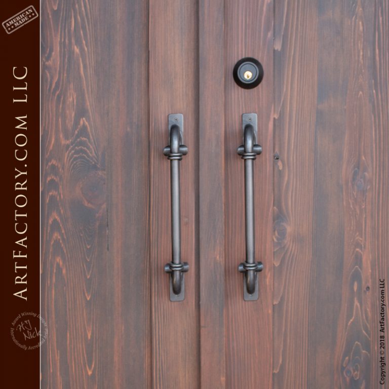 C-Shaped Inverted Scroll Door Handles: Custom Blacksmith Hand Forged