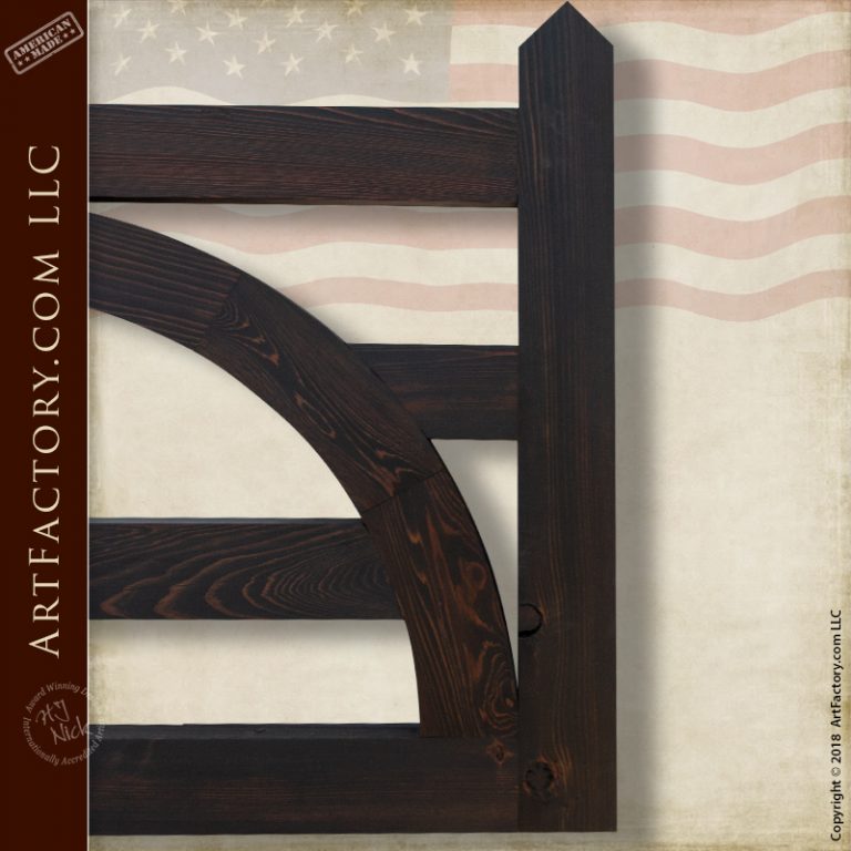 Wooden Driveway Gate: Custom Inverted Arched Design