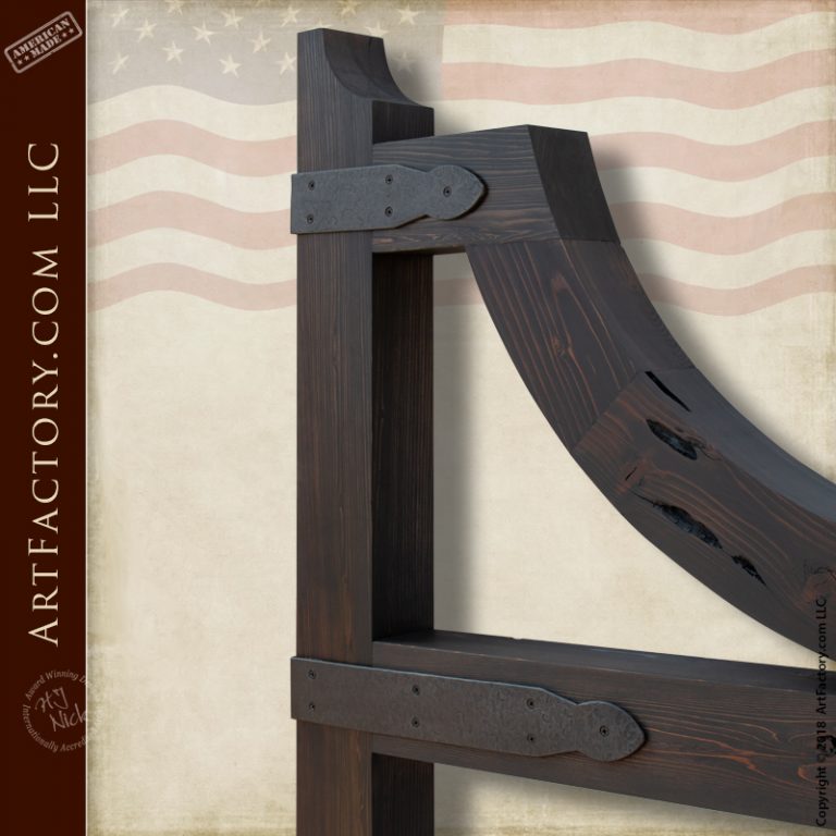 Wooden Driveway Gate: Custom Inverted Arched Design