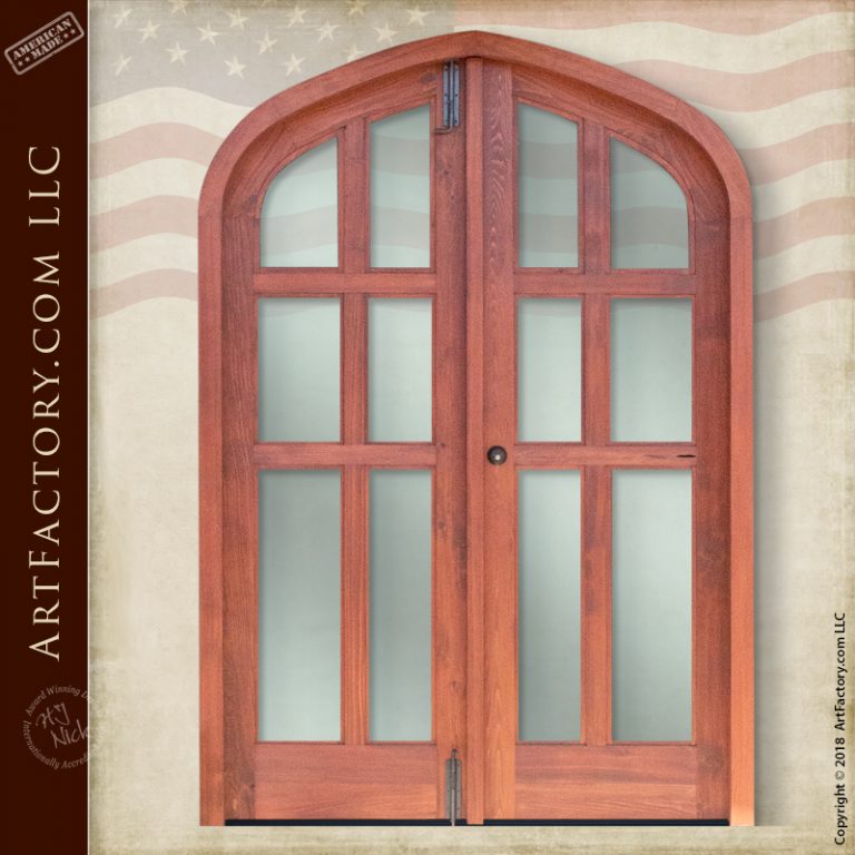 Semi Arched Double Glass Panel Doors: Handmade By Master Craftsmen