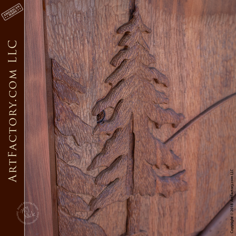 Trout Fishing Theme Door: Fine Art Quality Master Hand Carved