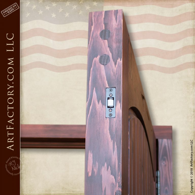 Vertical Groove Panel Door: Solid Wood With Hand Forged Iron Hardware