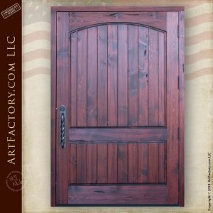 Vertical Groove Panel Door: Solid Wood With Hand Forged Iron Hardware