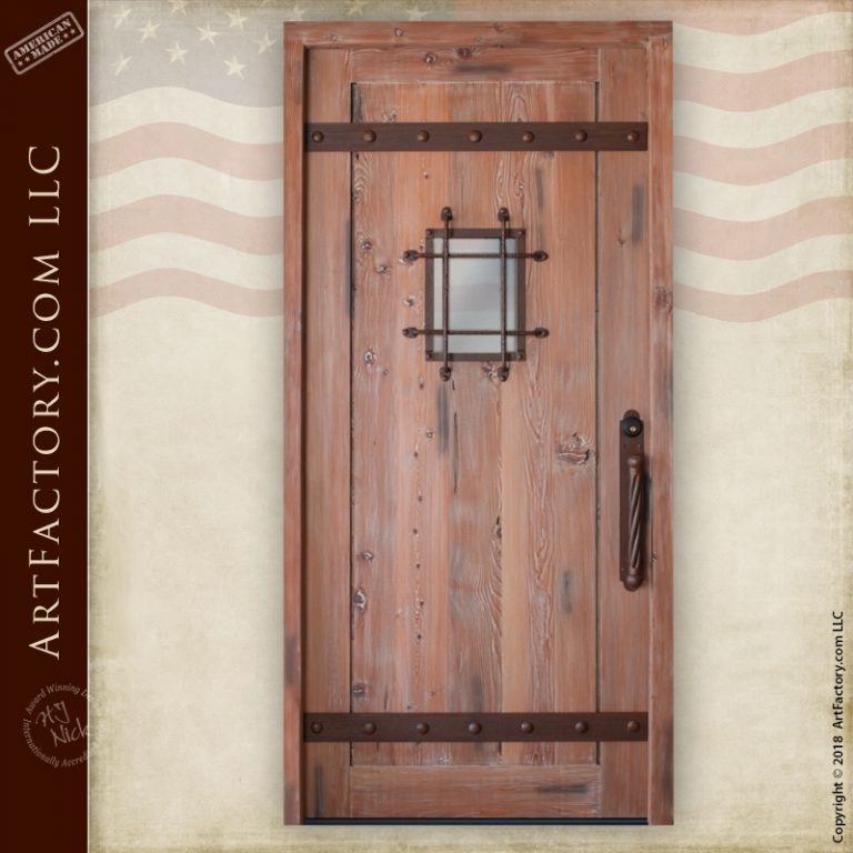 Medieval Fortress Door: With Blacksmith Hand Forged Iron Hardware