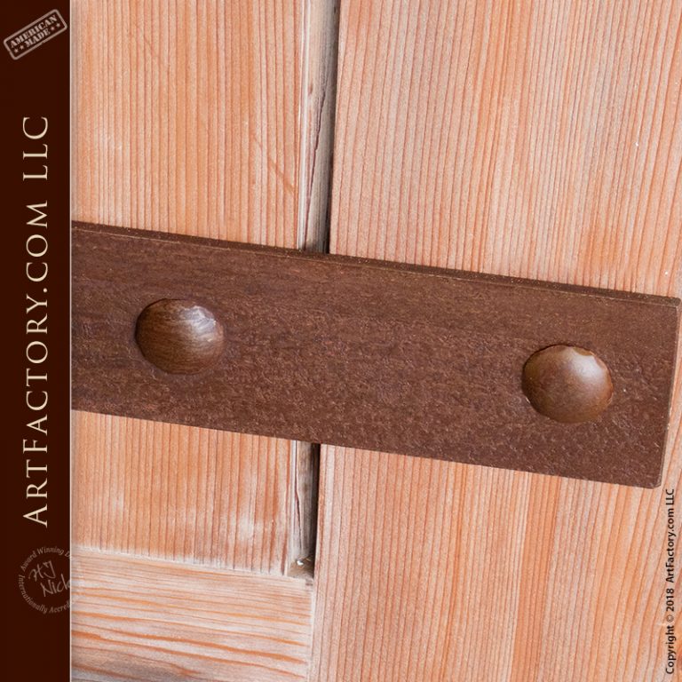 Custom Full Span Strap: Decorative Hand Forged Iron Door Accents