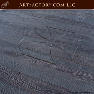 Round Castle Dining Table: Knights Templar Hand Carved Wood Chairs