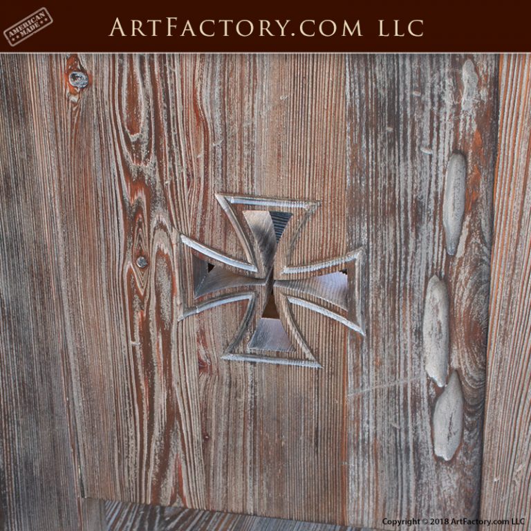 Round Castle Dining Table: Knights Templar Hand Carved Wood Chairs