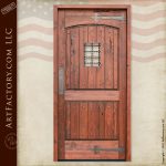 Wooden Castle Gate: With Speakeasy And Hand Forged Hardware