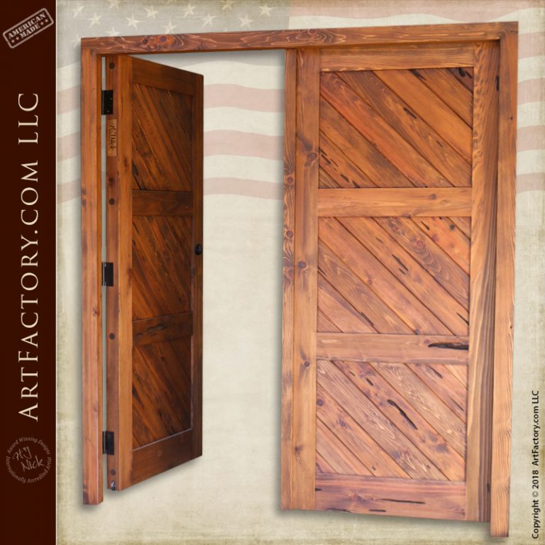 Diagonal Plank Double Doors: 18th Century American Colonial Inspired