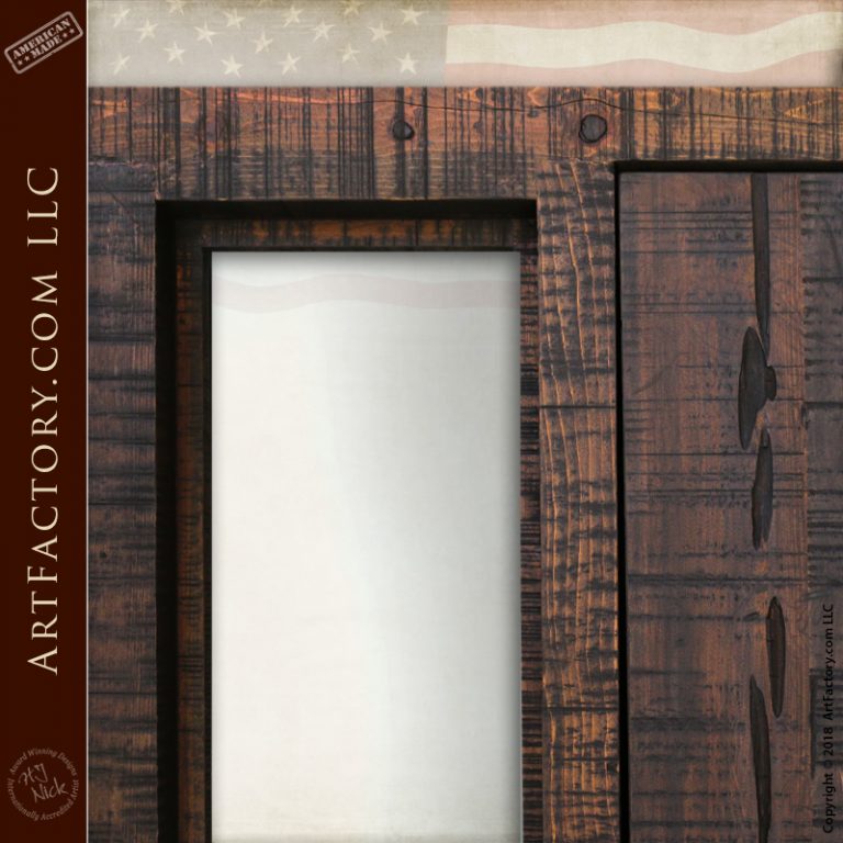 Custom Gothic Front Door: With Blacksmith Hand Forged Iron Hardware