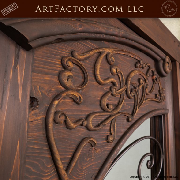 Art Nouveau Double Doors: With Fine Art Hand Forged Ironwork