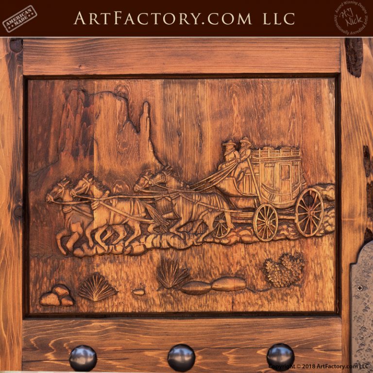 Custom Hand Carved Saloon Doors: Fine Art Certified Design