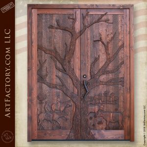 Western Ranch Carved Doors: An Original Design By Artist H.J. Nick
