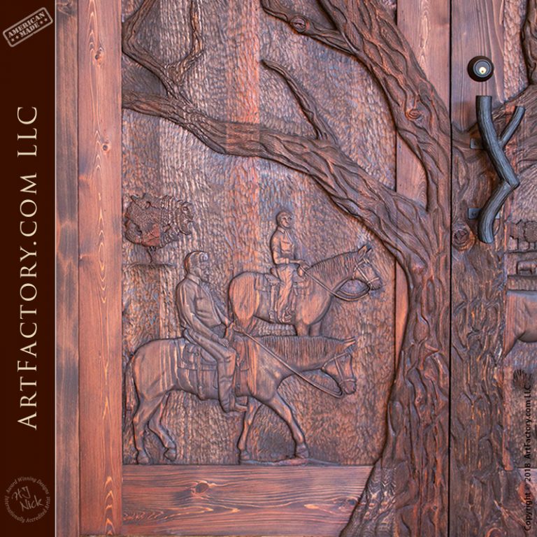 Western Ranch Carved Doors: An Original Design By Artist H.J. Nick