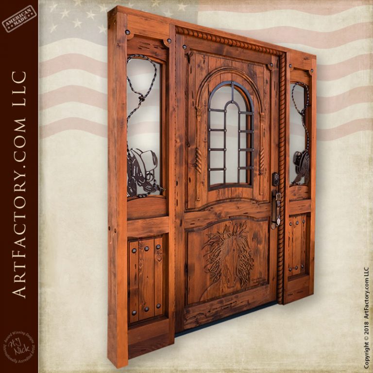 Western Grand Entrance Door: Master Hand Carved Custom Design