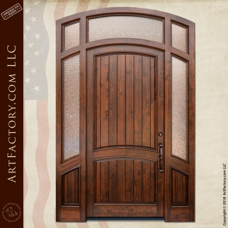 Custom Wood Panel Door: Master Handcrafted With Accent Side Panels