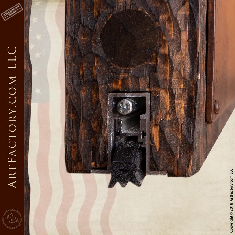 Rustic Cabin Entrance Door: Custom Solid Pre-Weather Wood Design