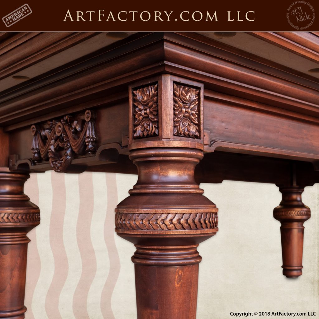 Custom Hand Carved Carom Table: An Original Design By Artist H.J. Nick