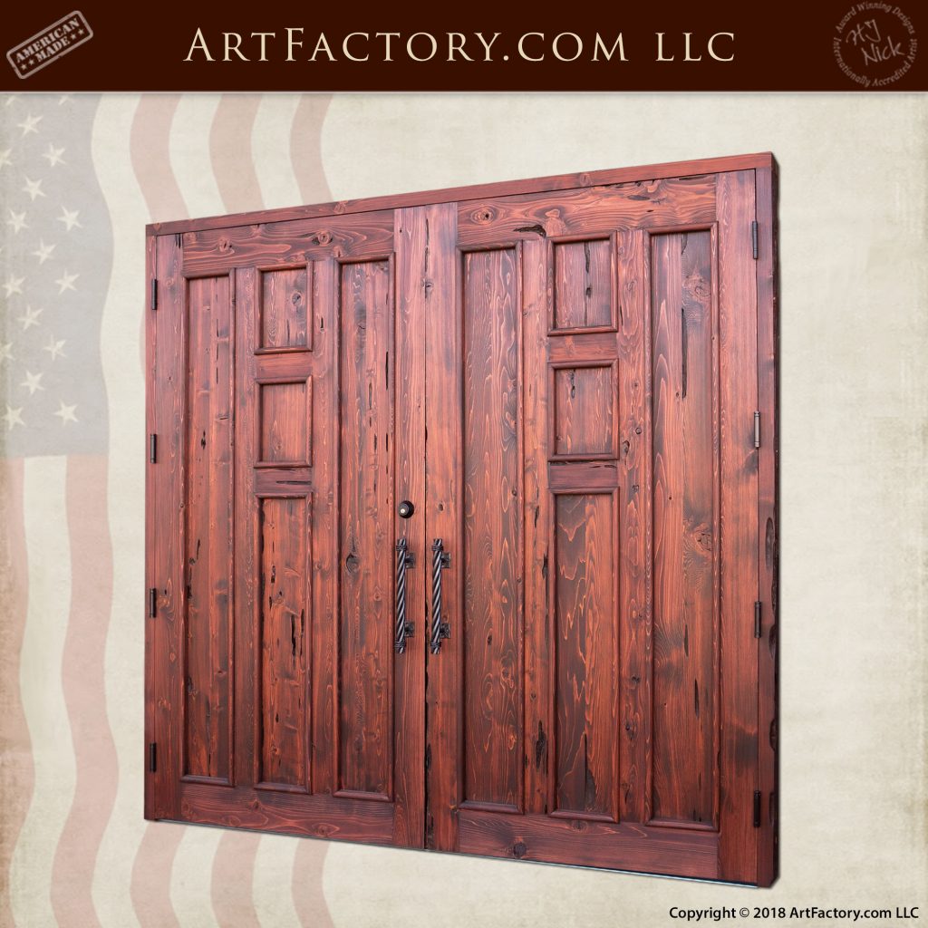 Craftsman Wood Panel Double Doors: An H.J. Nick Fine Art Design