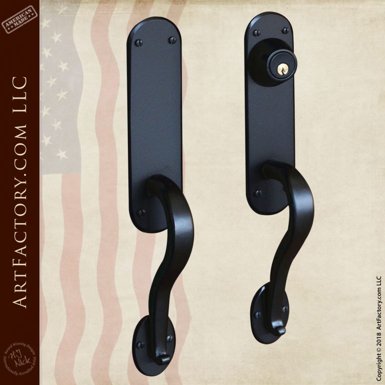 Medieval Lever Style Handles: Hand Hammered With Matching Backplates