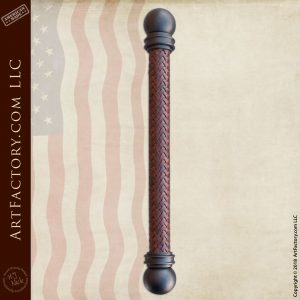 Ball And Leather Weave Door Pull: Hand Forged By Master Blacksmiths