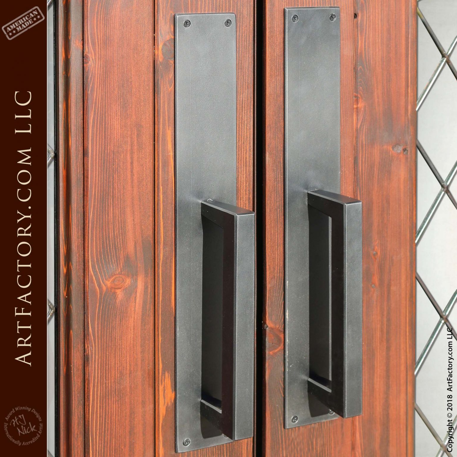 Wooden Double Church Doors: With Custom Fine Art Leaded Glass