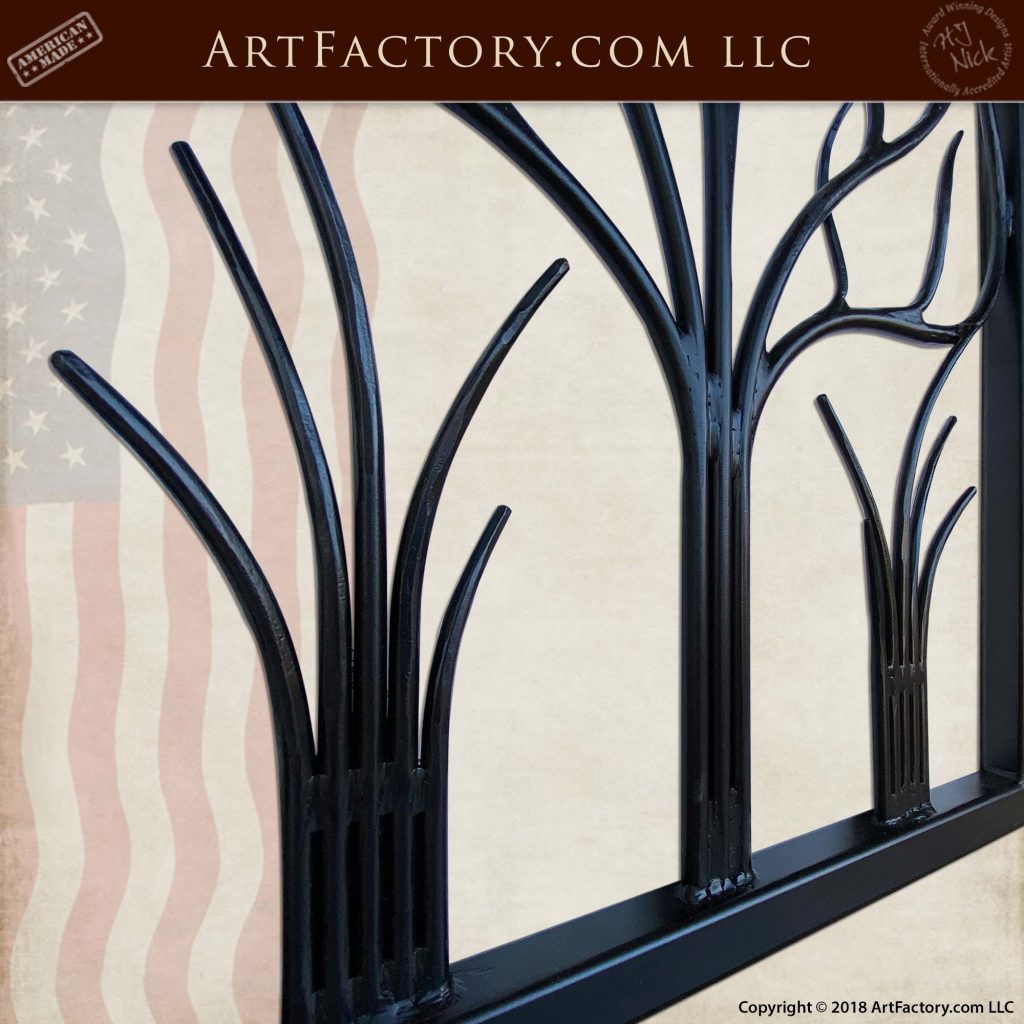 Iron Tree Themed Gate: Genuine Blacksmith Hand Forged Wrought Iron