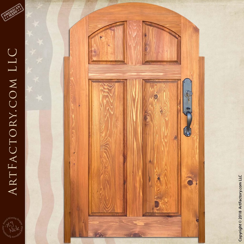 Solid Wood Gates: With Hand Forged Wrought Iron Hardware