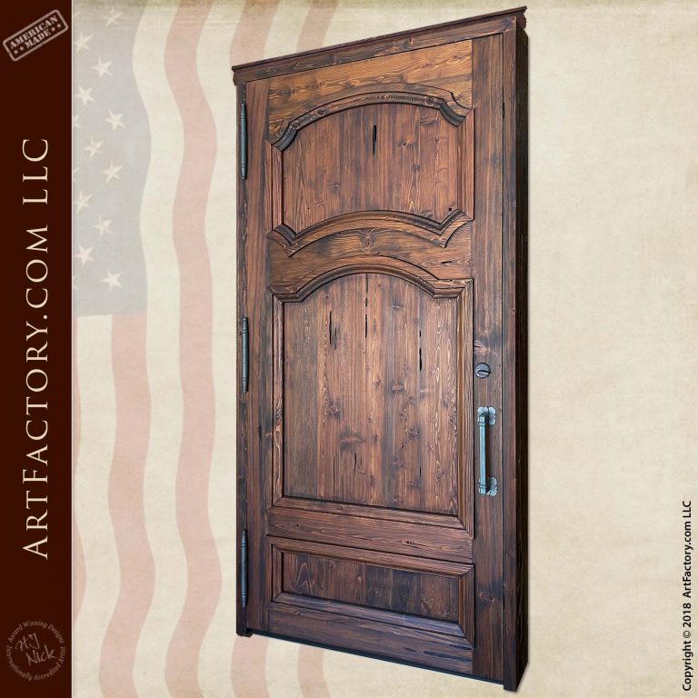 English Crest Custom Door: World Class Fine Art Master Wood Carvings