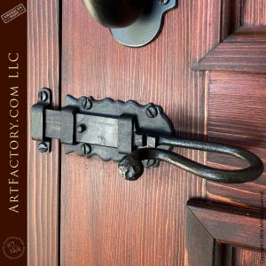 Wooden Cathedral Door: With Fine Art Blacksmith Hand Forged Ironwork