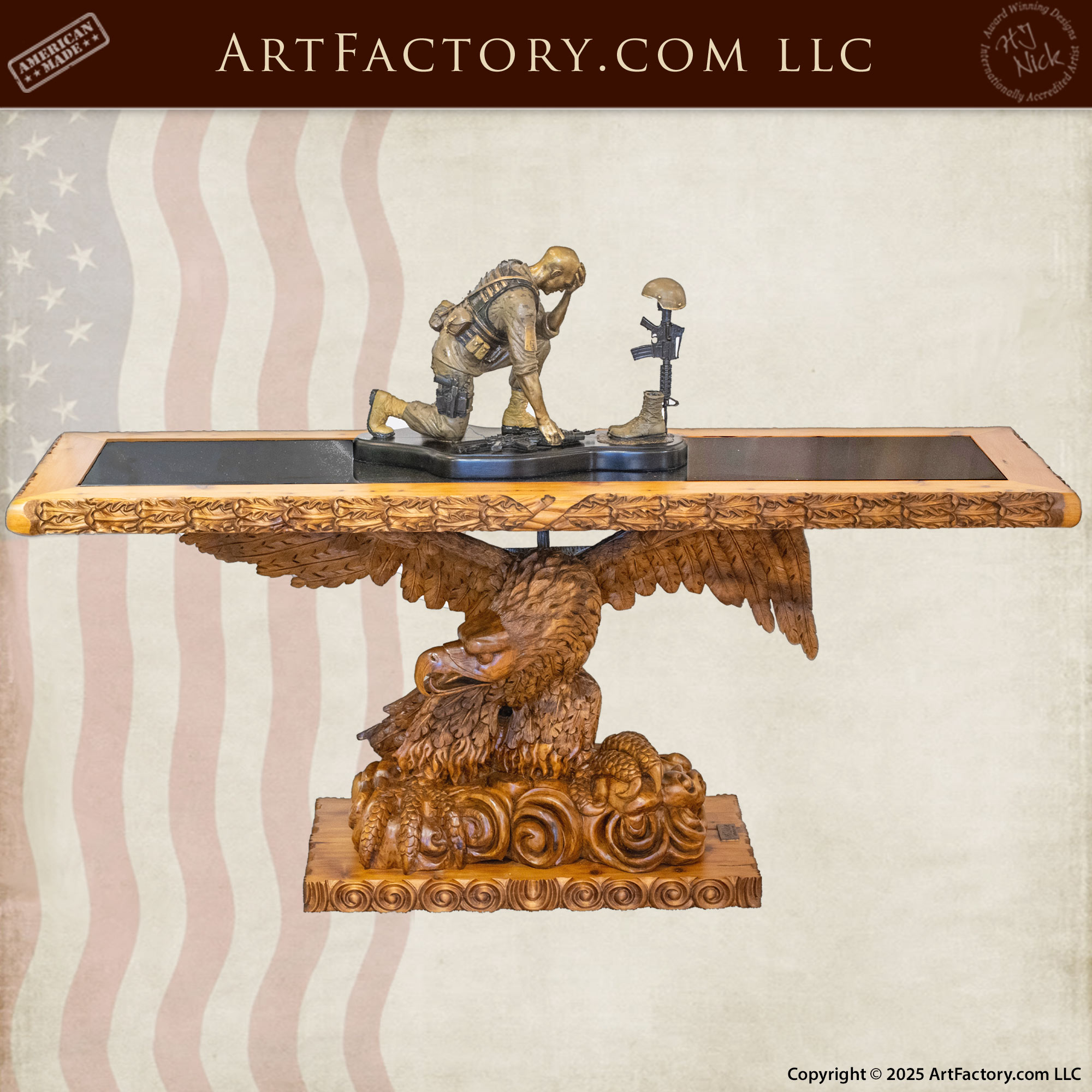 American Eagle Console Table “Freedom Is Not Free”