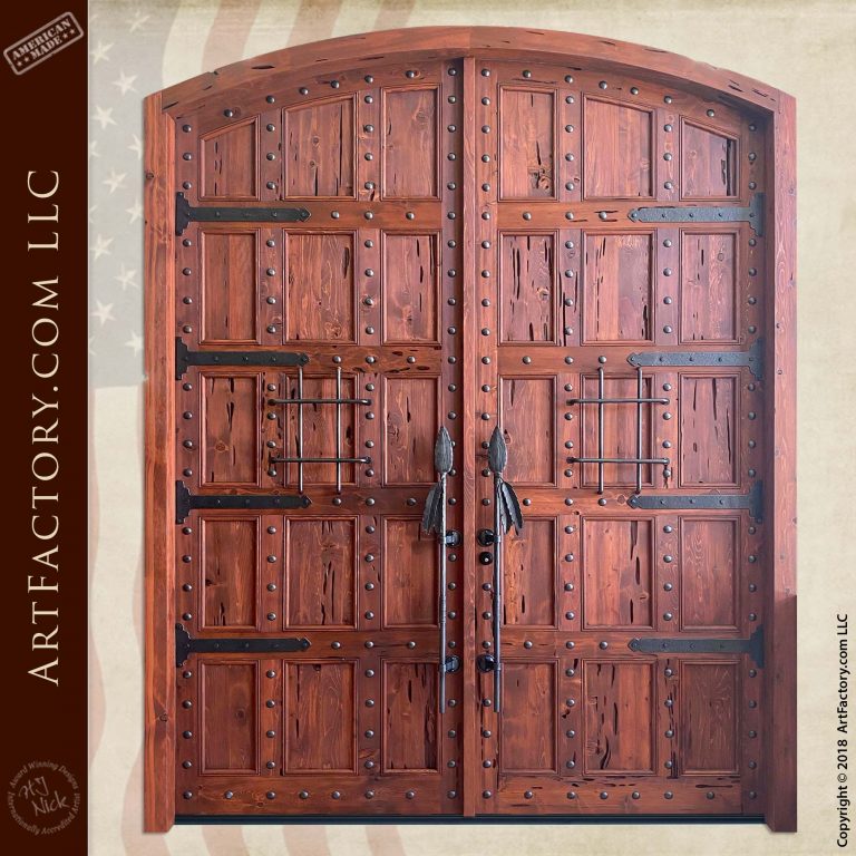 Log Cabin Doors: Solid Wood With Hand Forged Hardware