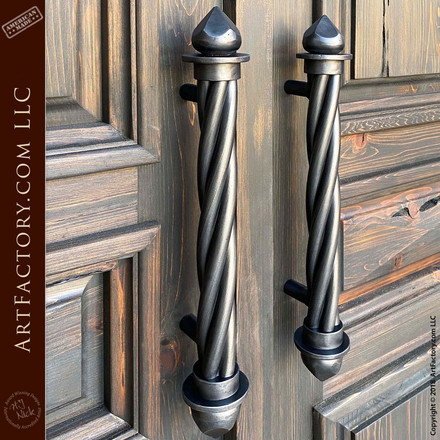 Custom Craftsman Double Gate: Wood With Floral Theme Iron Transom